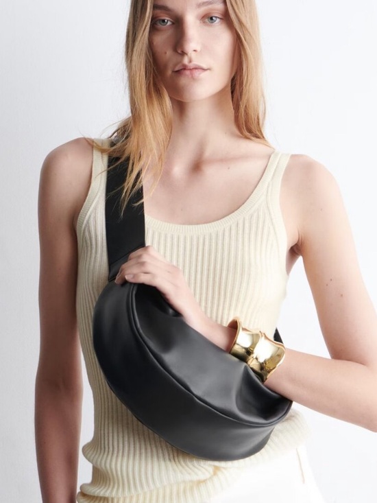COS | Bags | Cos Swing Crossbody Bag In Black Leather Capsule Wardrobe ...